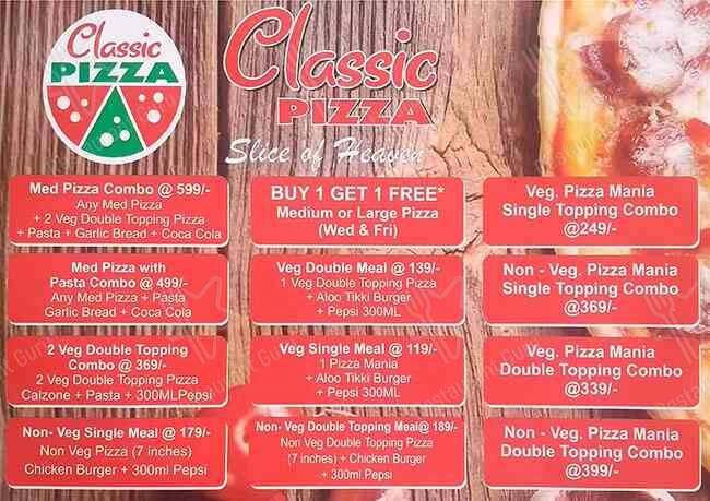 Menu at CLASSIC PIZZA, Chandigarh, booth no 76 sector
