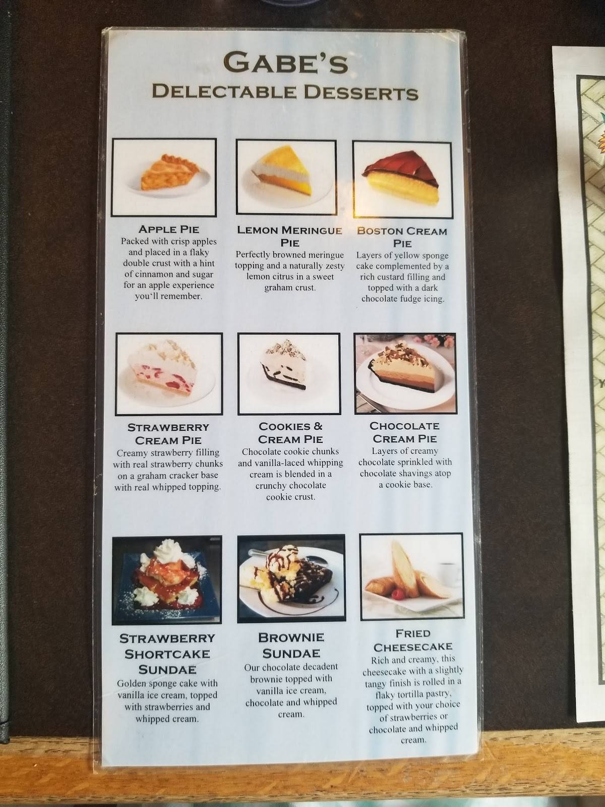 Menu at Gabe's Family Restaurant, Cleveland