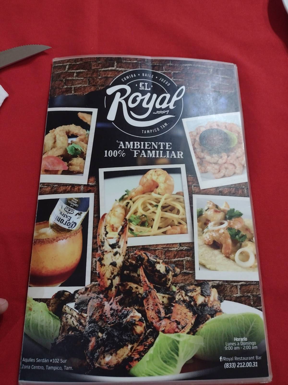 Carta de Restaurante Bar El Royal, Tampico