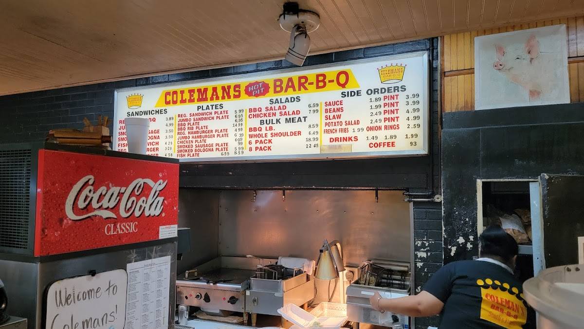 Menu at Coleman's Bar-B-Q,LLC, Senatobia