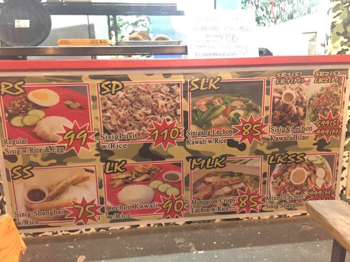Carta del restaurante Commander Sisig - Batino Calamba, Calamba