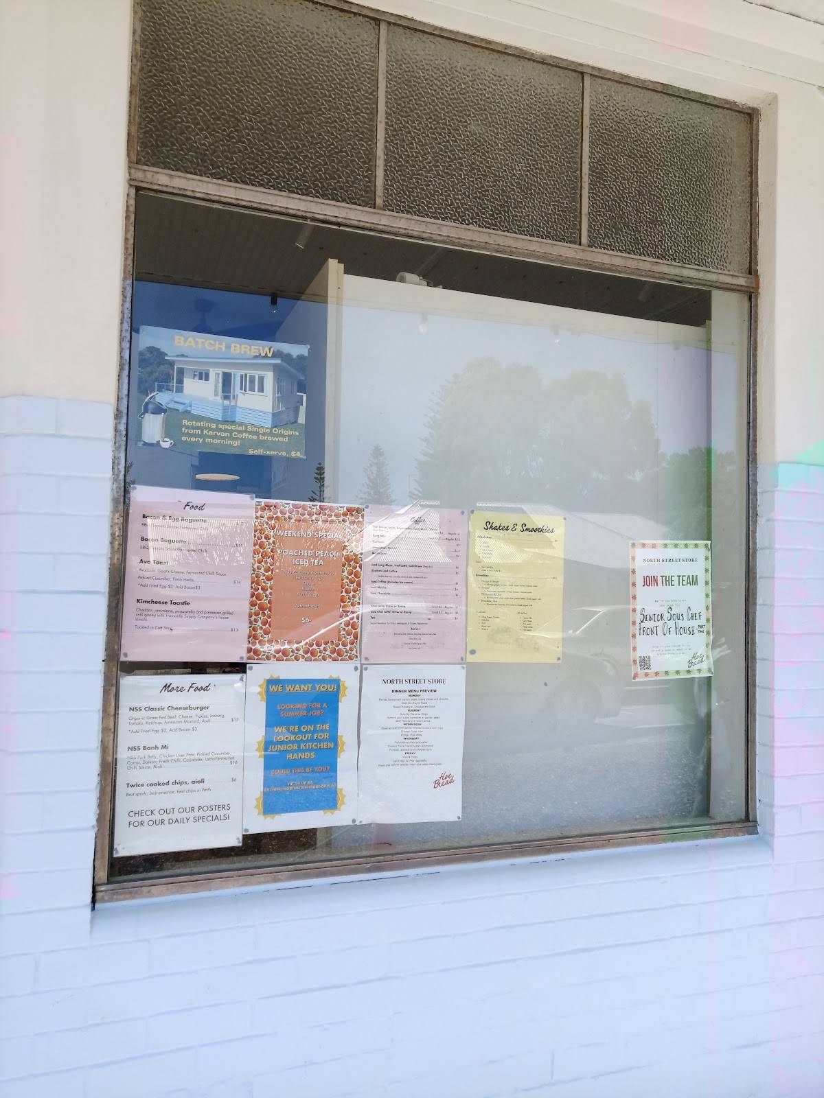 Menu at North Street Store cafe, Cottesloe