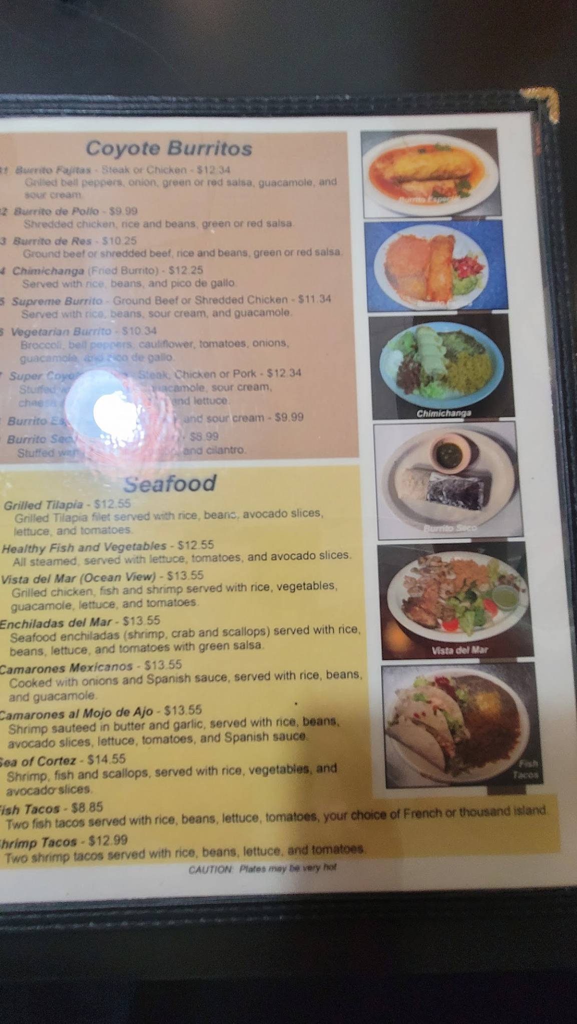 Menu at Coyote Rojo restaurant, Groveland