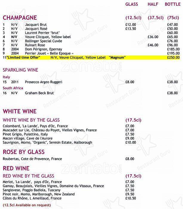 Menu at Criterion Restaurant, London, 224 Piccadilly