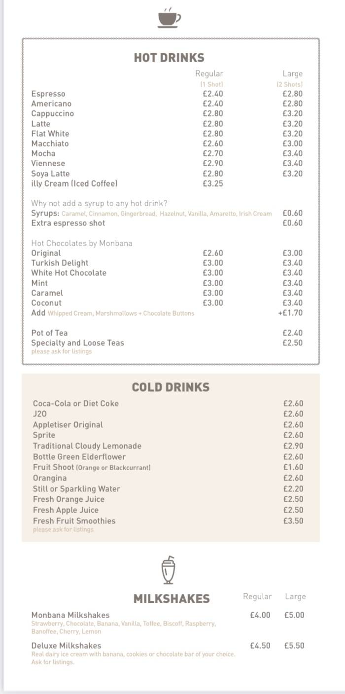 Menu at Burgy's Cafe & Coffee Lounge, Wolverhampton