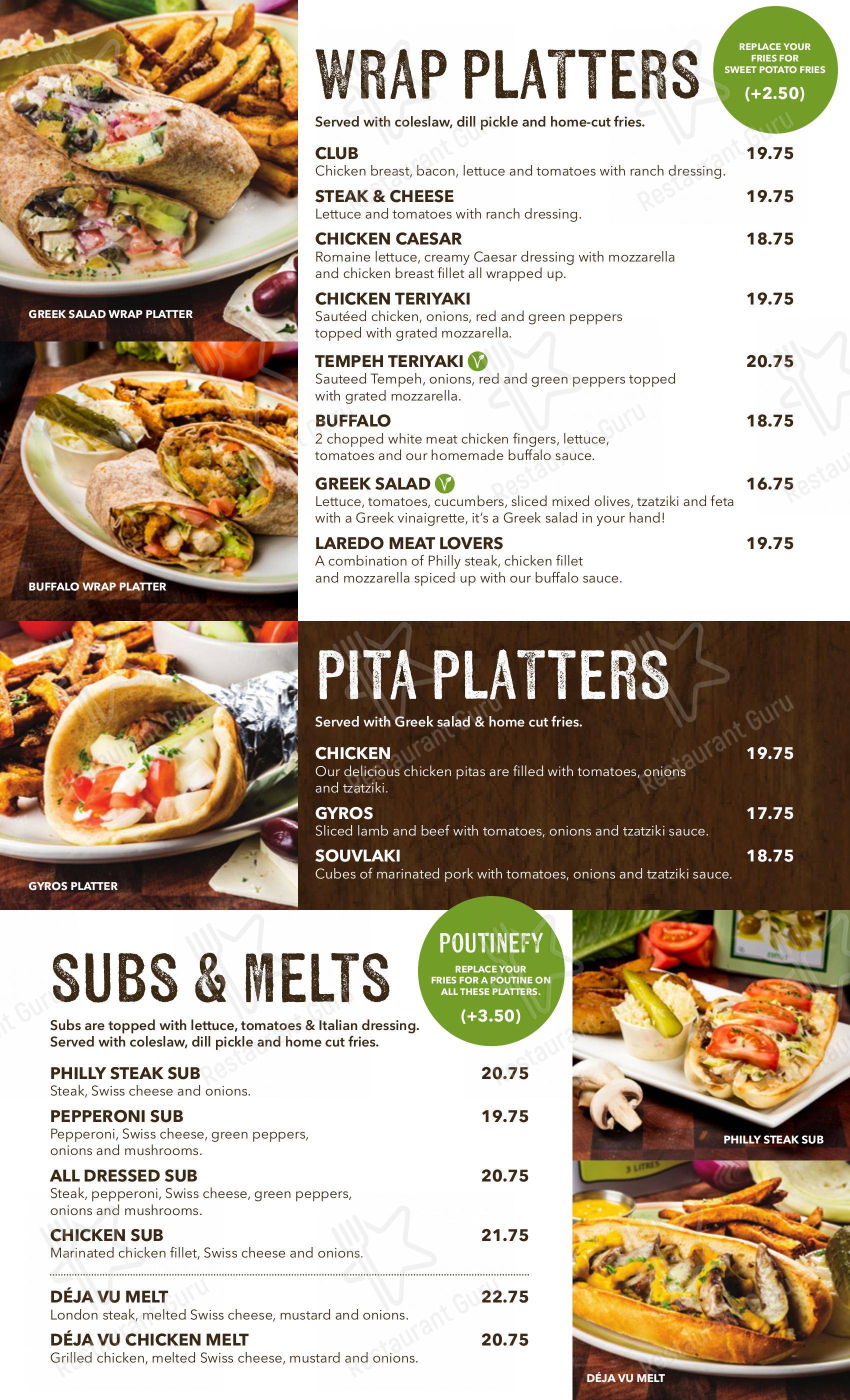 Menu at Déjà Vu Restaurant & Bar, Hawkesbury
