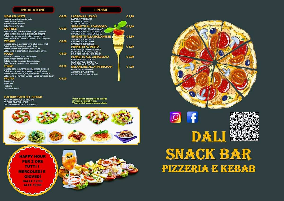 Speisekarte von DALI SNACK BAR PIZZERIA E KEBAB, Venedig