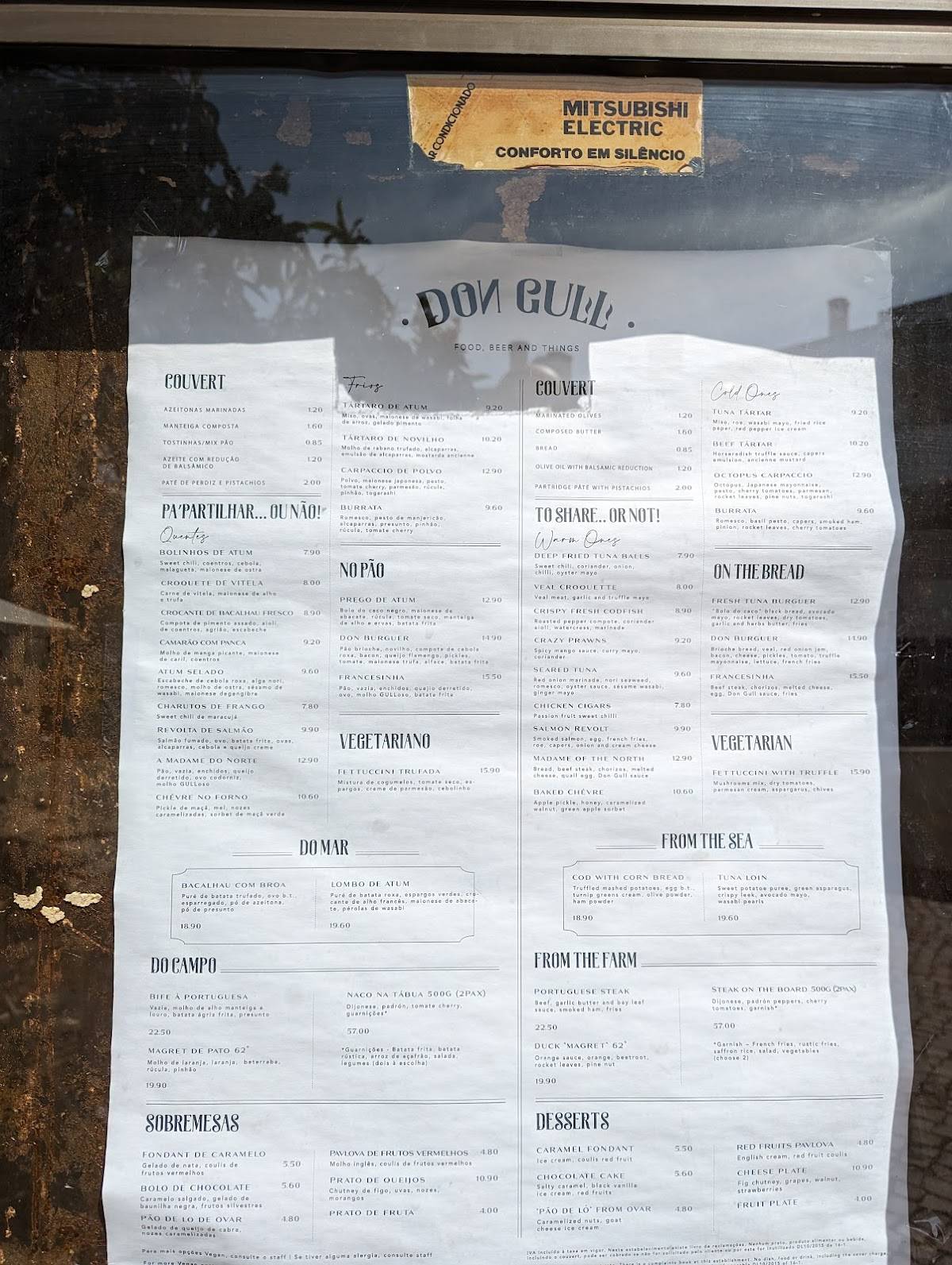 Menu at DON GULL restaurant, Lagos