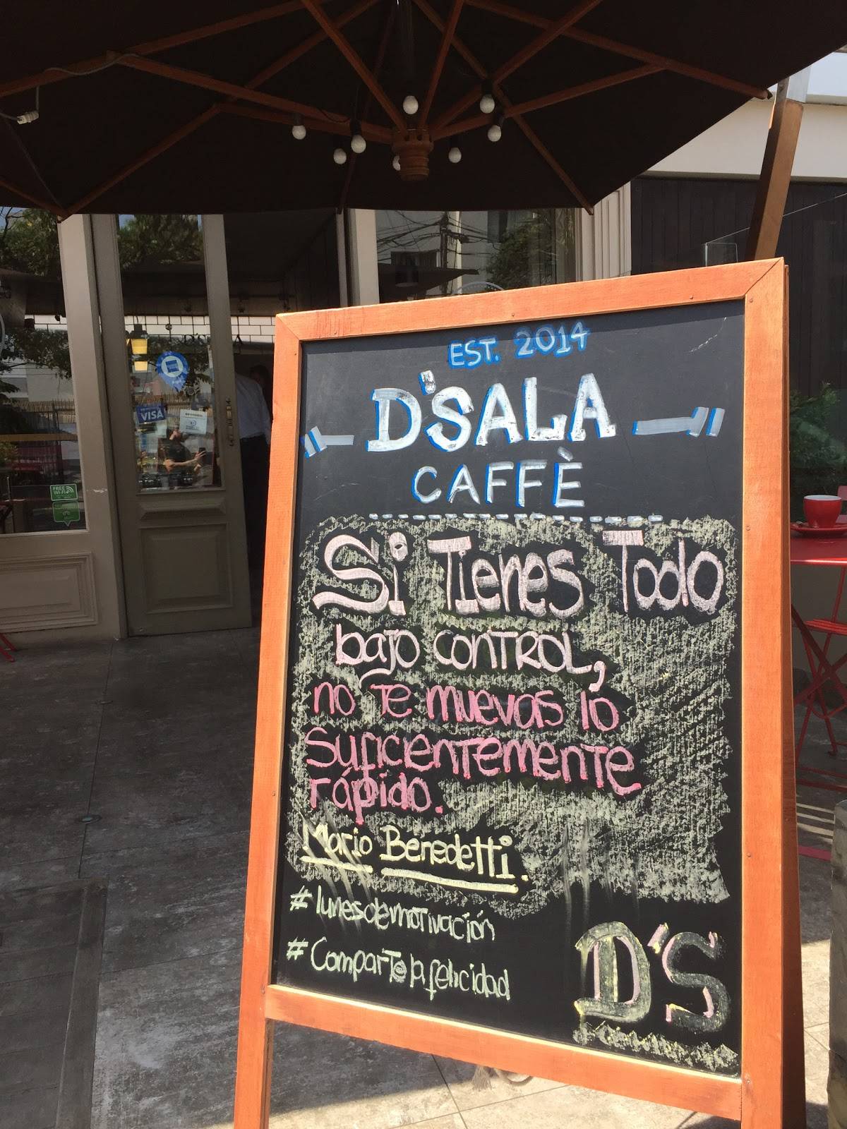 Menu at D'Sala Caffè cafe, Lima, Av. Dos de Mayo 1460