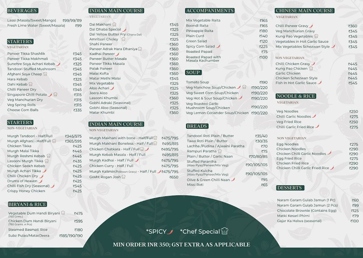Menu at Dana Choga, Gurugram, Shop no 2