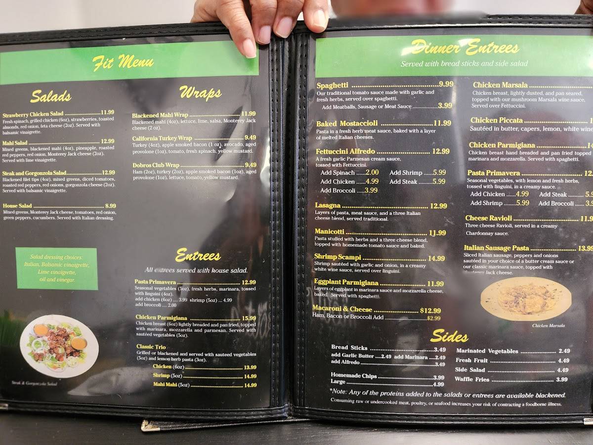 Menu at Dobro's Restaurant, DeLand