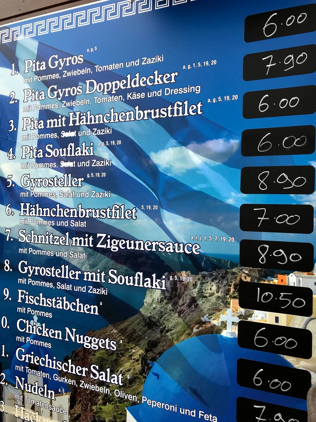 Speisekarte von Der Grieche restaurant, Glowe