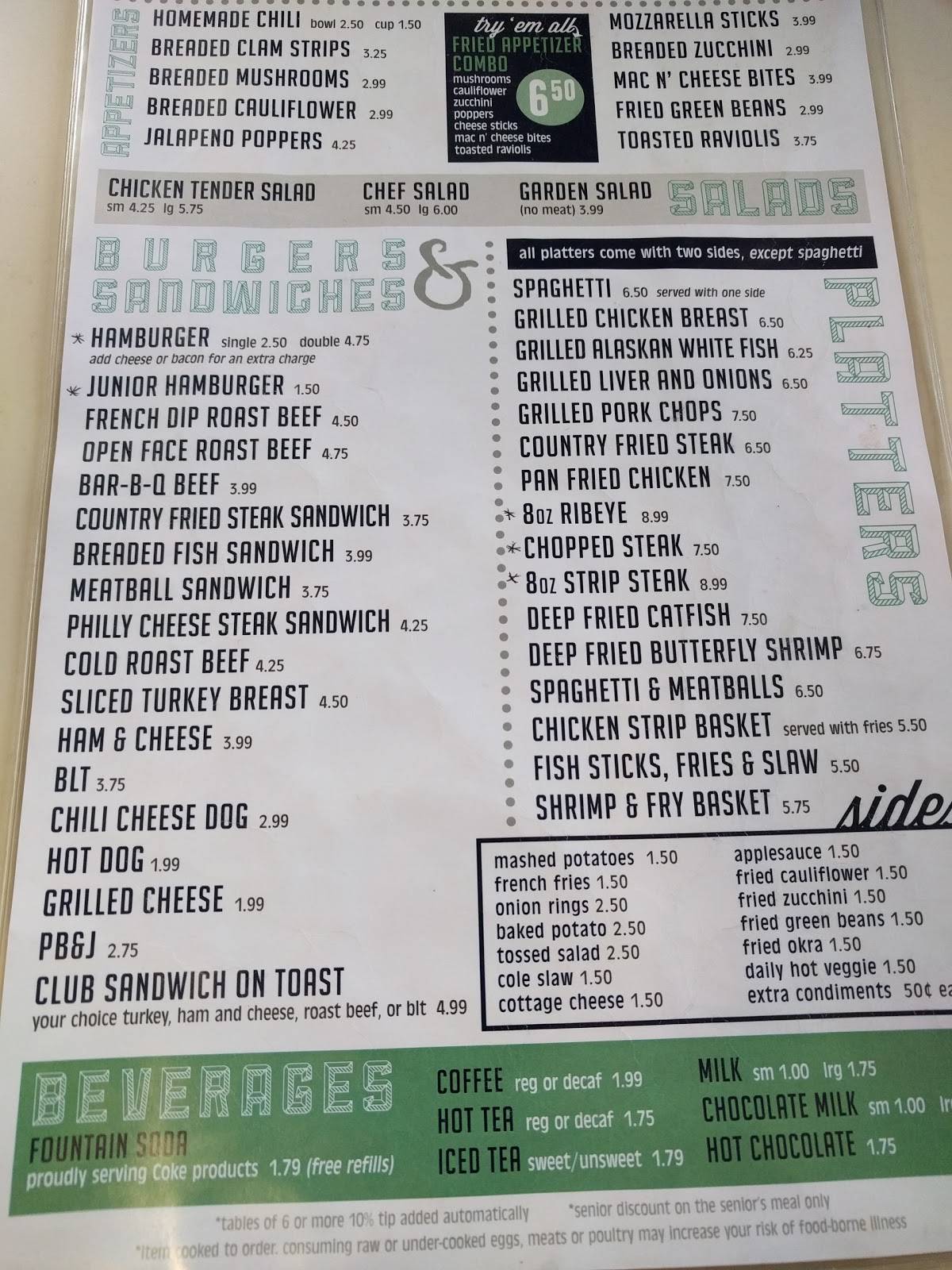 Menu at Christines Cafe, Desloge