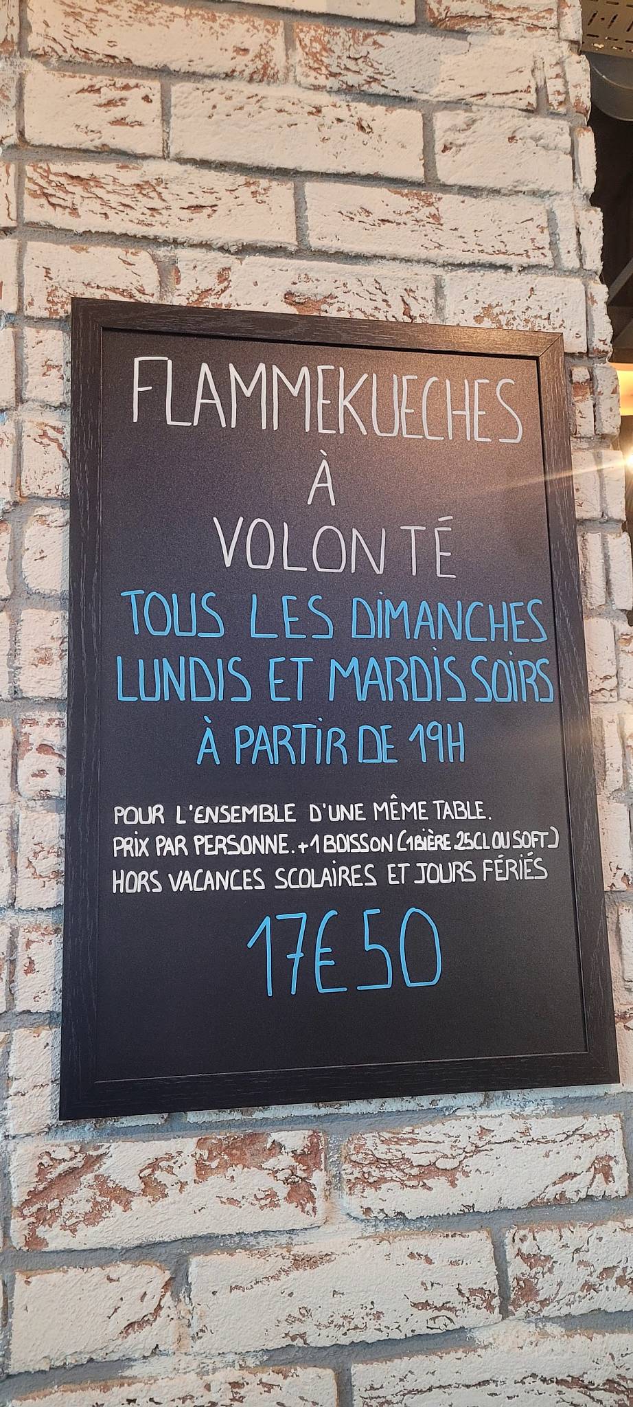 Menu au 3 Brasseurs Dijon Toison d'Or restaurant, Dijon