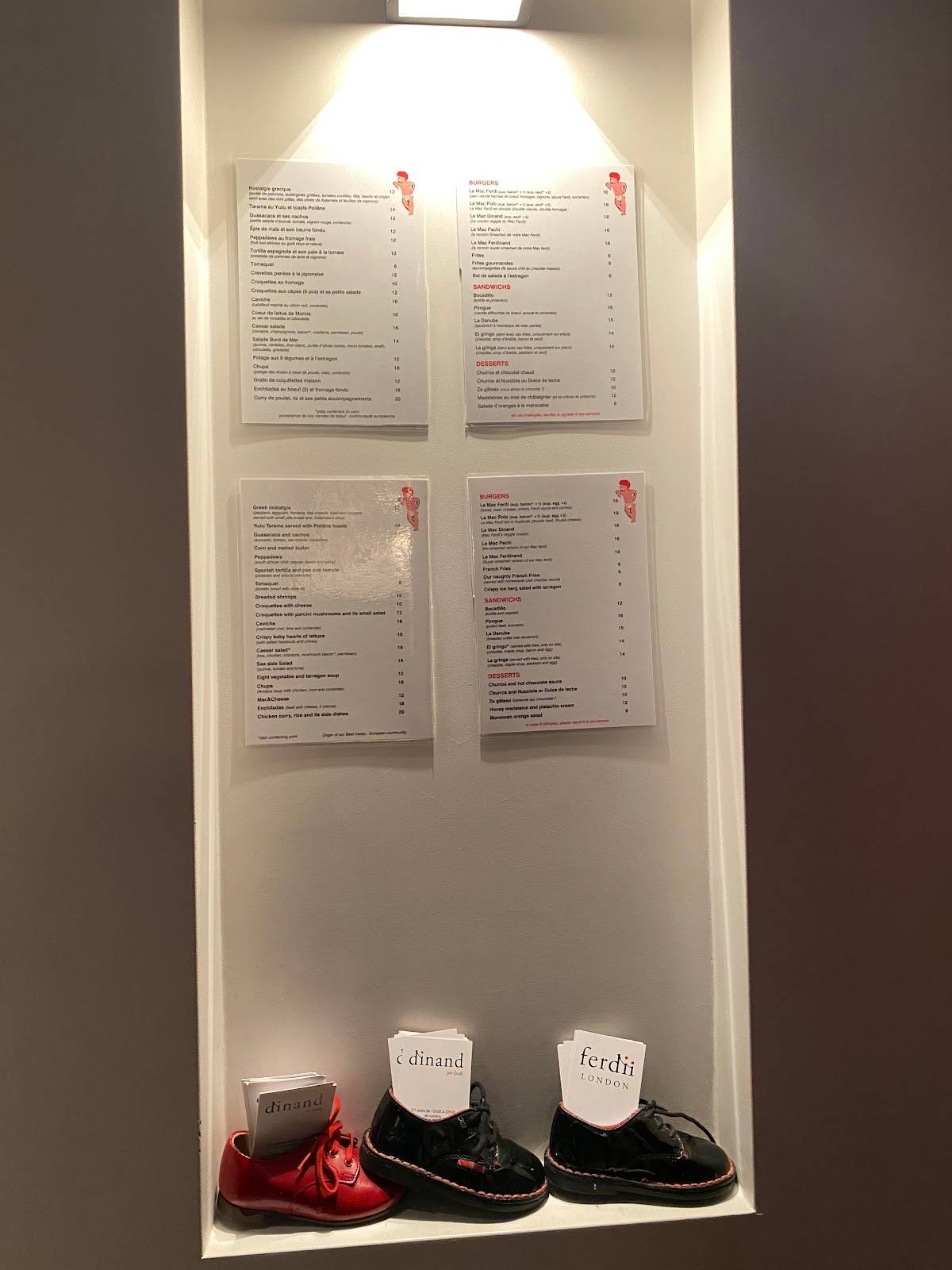 Menu au Dinand par Ferdi restaurant, Paris
