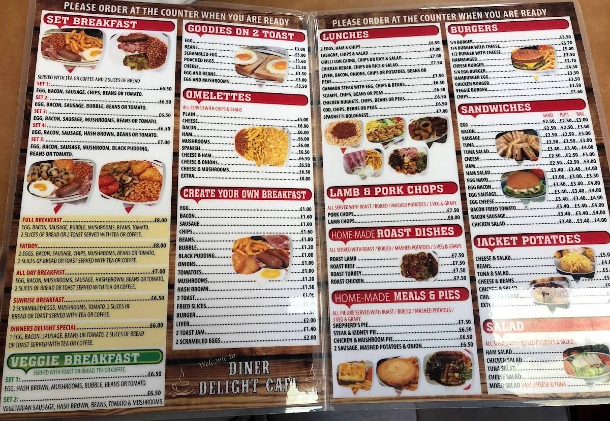 Menu at Dinners Delight Cafe, Thornton Heath, 107 High St