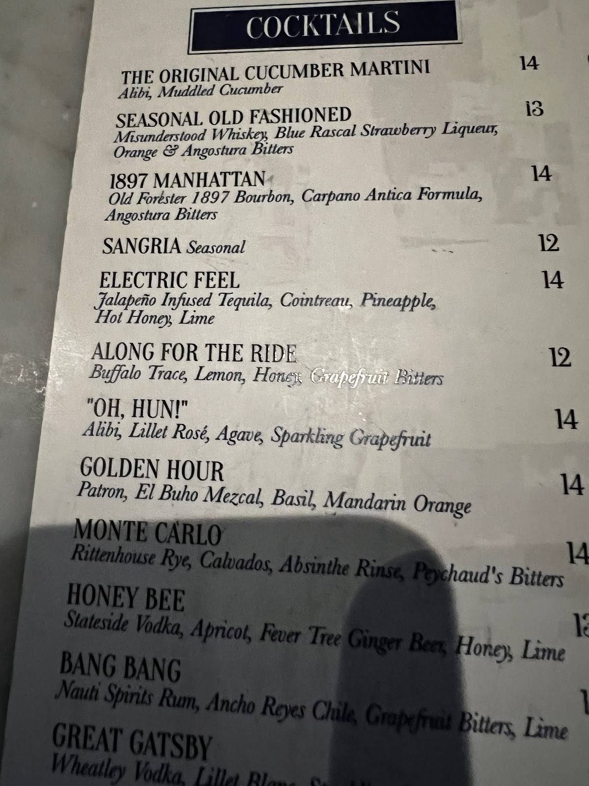 Menu at Dock's Oyster House pub & bar, Atlantic City