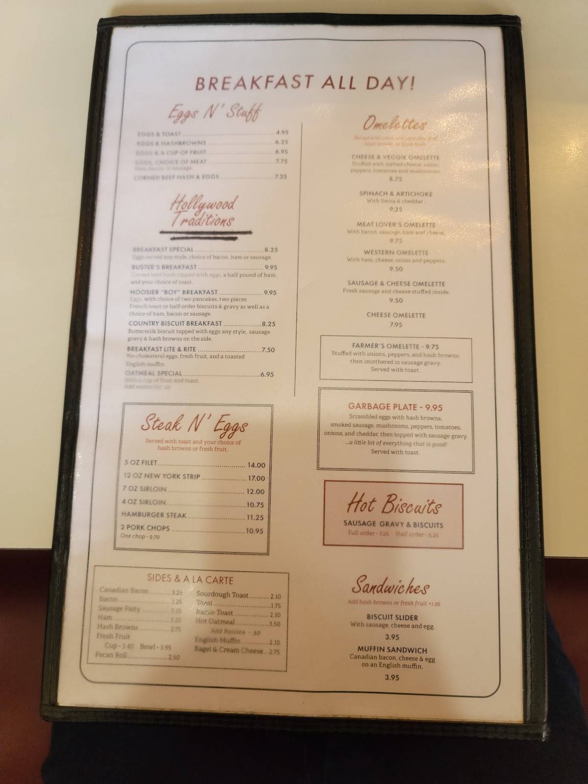Menu at Don Hall's Hollywood Drive-In restaurant, Fort Wayne