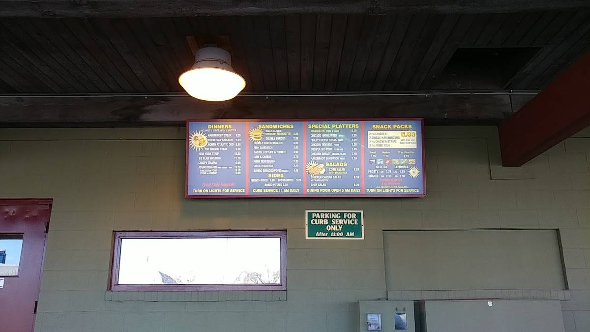 Menu at Don Hall's Hollywood Drive-In restaurant, Fort Wayne