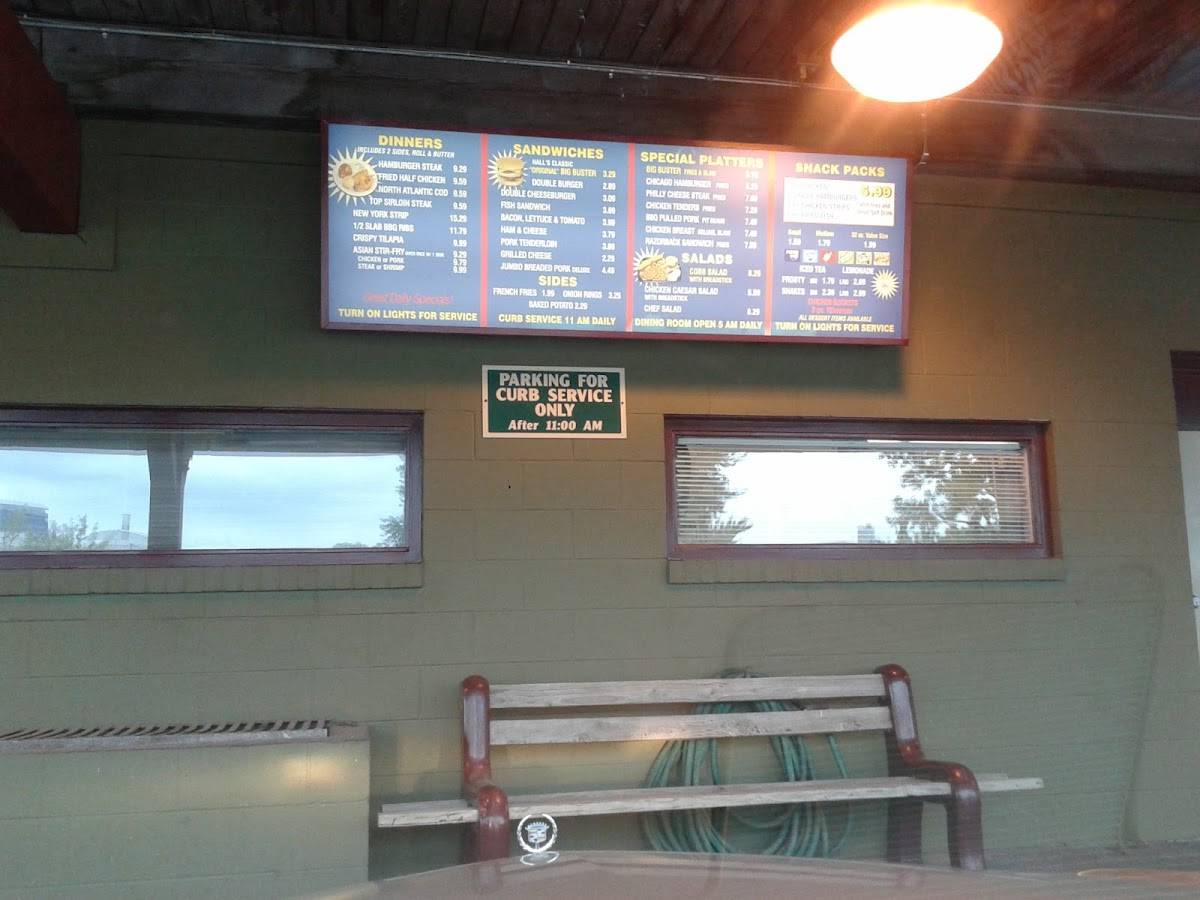 Menu at Don Hall's Hollywood Drive-In restaurant, Fort Wayne