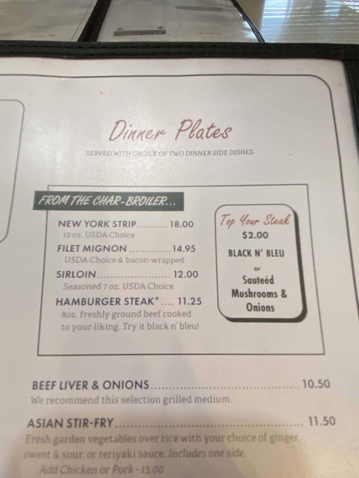 Menu at Don Hall's Hollywood Drive-In restaurant, Fort Wayne