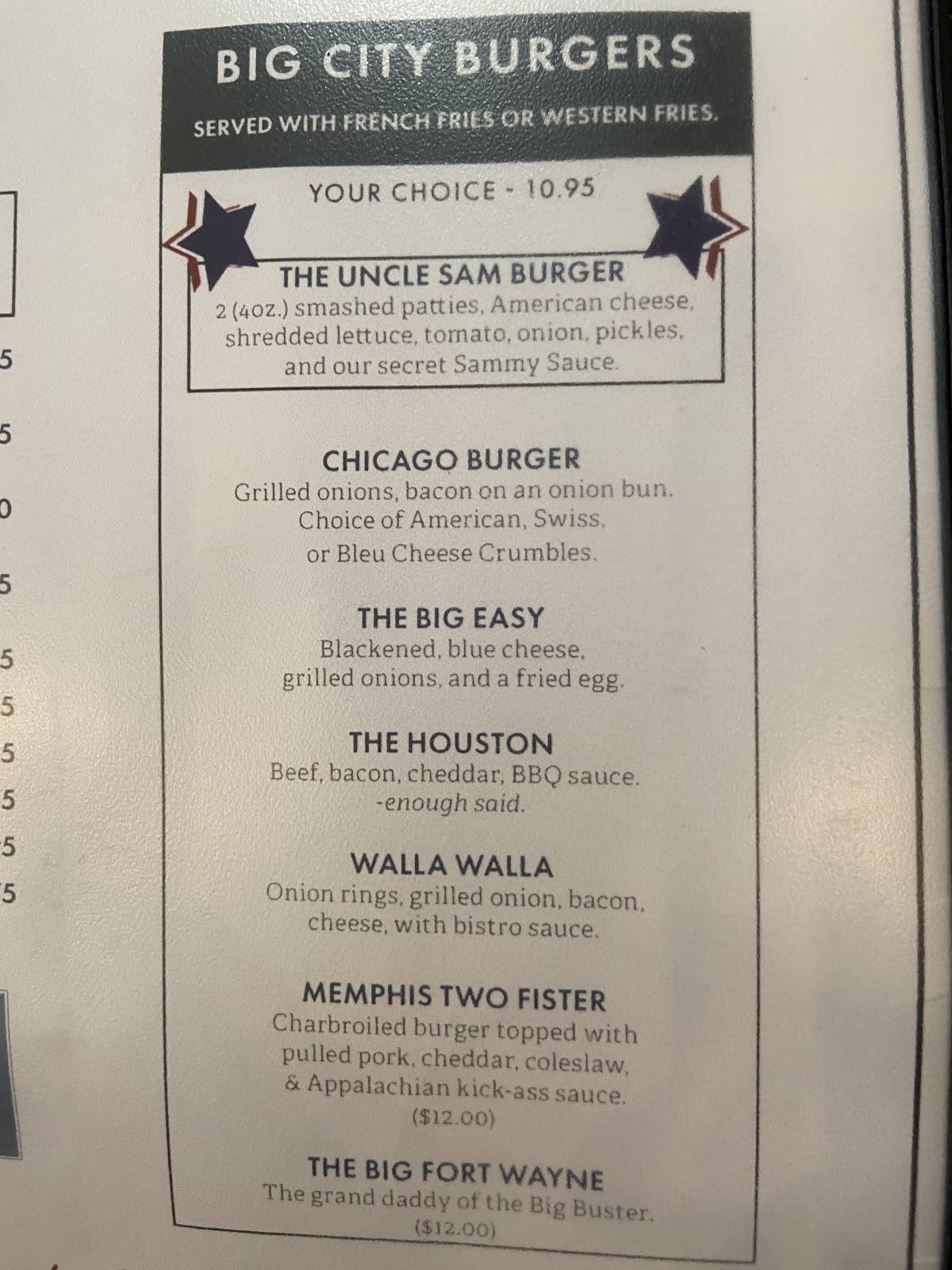 Menu at Don Hall's Hollywood Drive-In restaurant, Fort Wayne