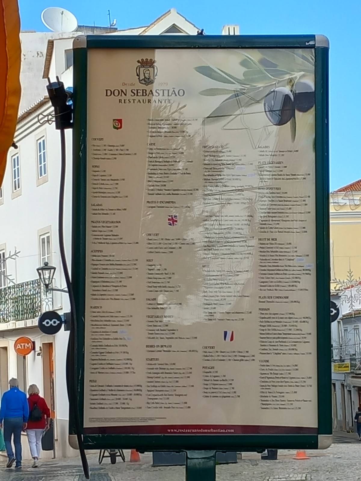 Menu em Dom Sebastião restaurante, Lagos