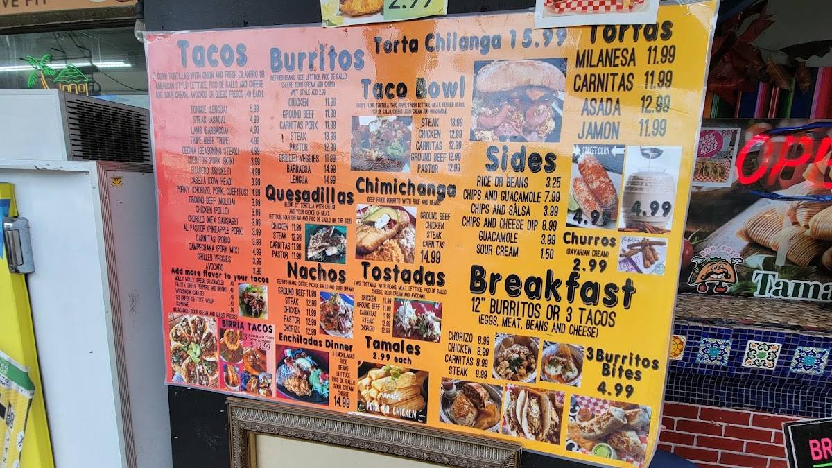 Menu at Don Taco Mexican Restaurant, Tarpon Springs