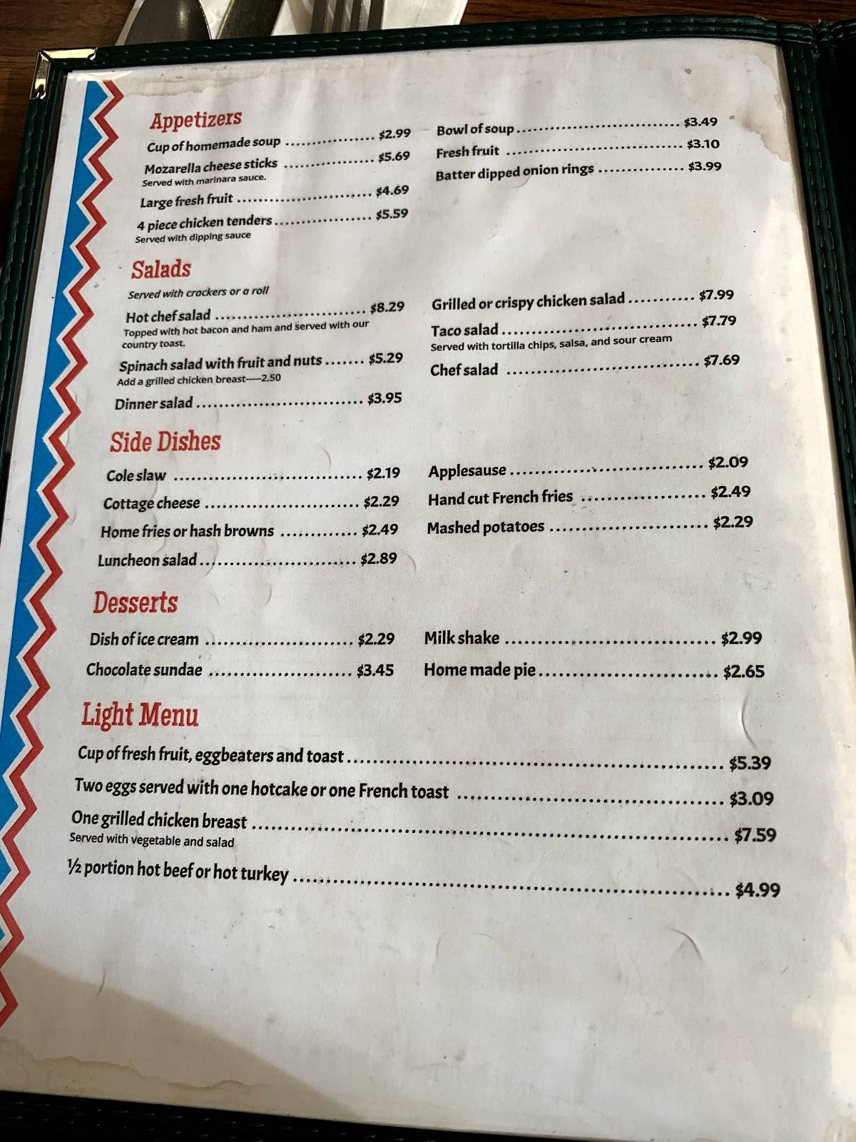 Menu at Dee's Restaurant, New Philadelphia, C Bowers Ave NW