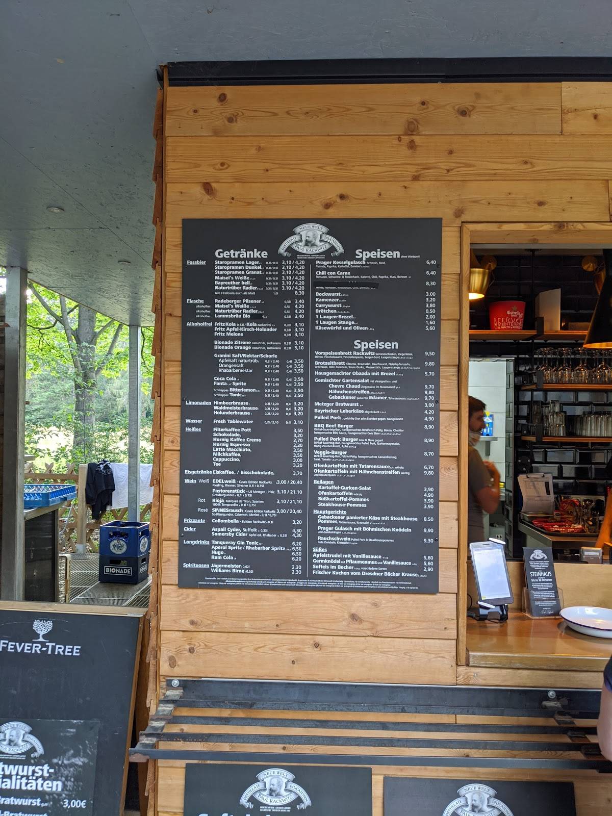Speisekarte von Paul Rackwitz - Neue Welt fast Food, Dresden