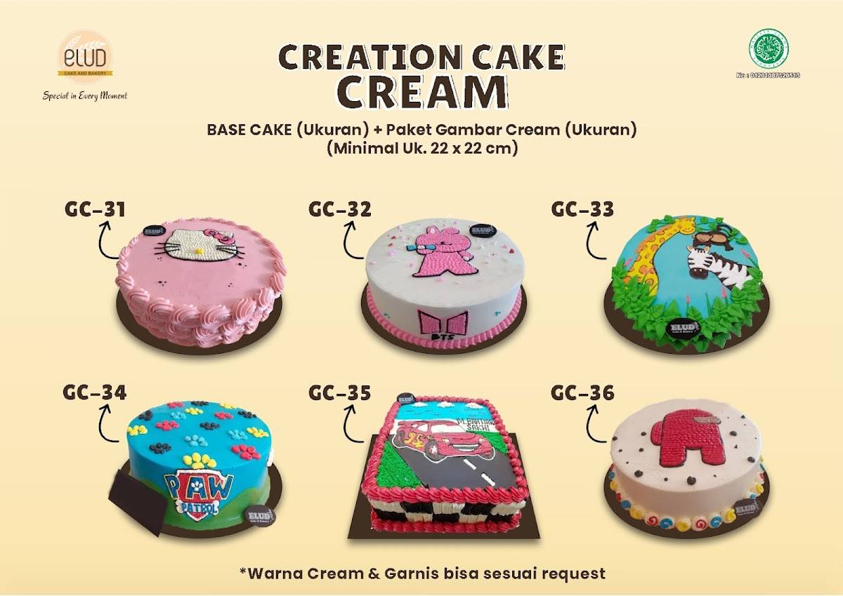 Menu at ELUD Cake & Bakery, KOTABARU, Cikampek