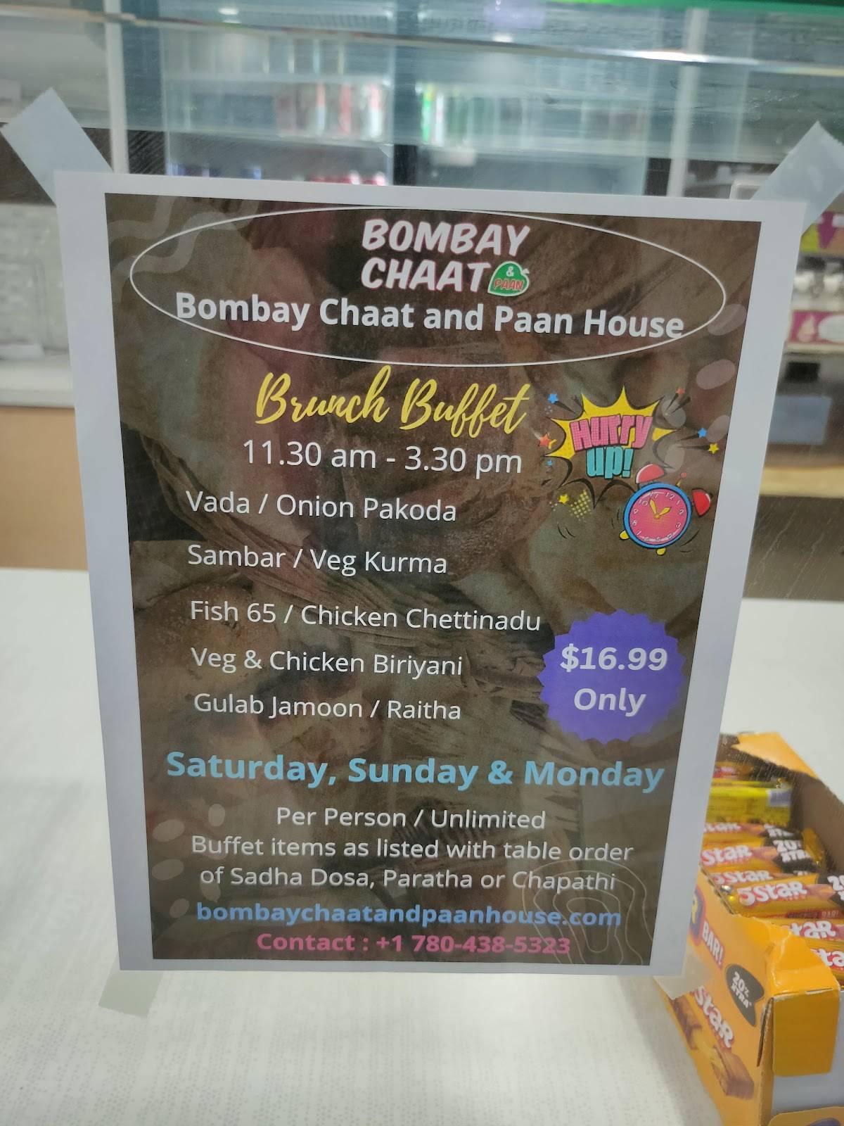 Carta del restaurante Bombay Chaat and Paan House, Edmonton
