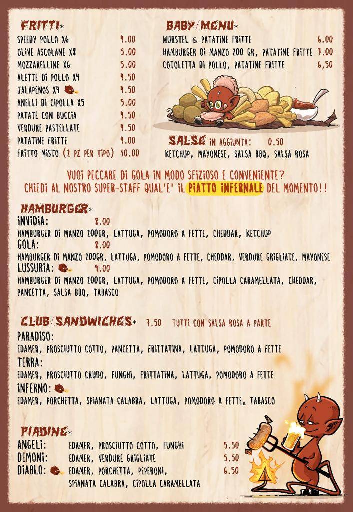 Speisekarte von El Diablo Pub, Arino