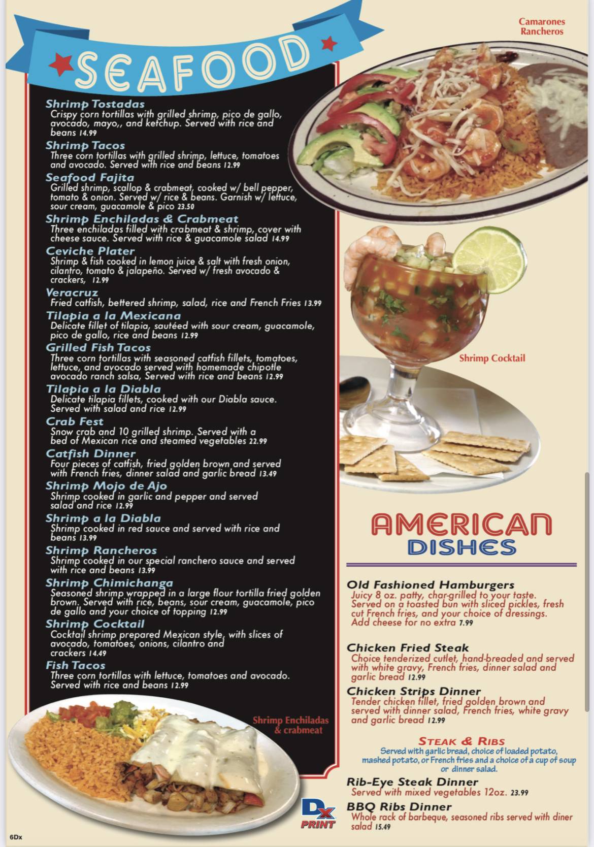 Menu at El Escondido Mexican bar & grilled, Checotah