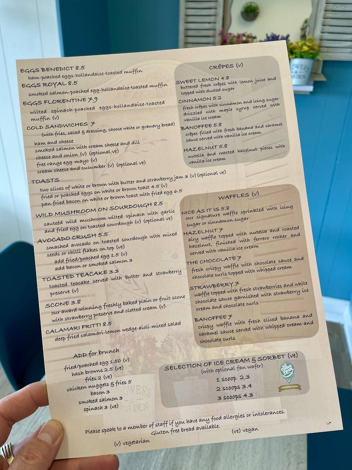 Menu at Enchanted Patisserie restaurant, Chester