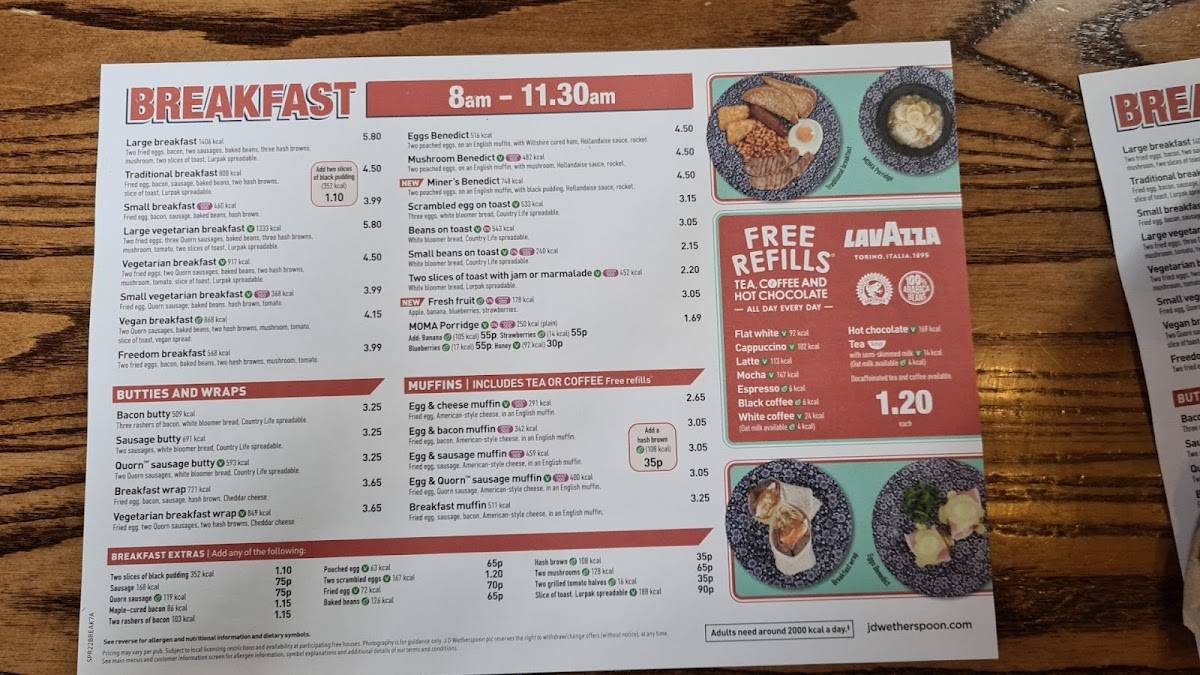 Menu at The Imperial - JD Wetherspoon pub & bar, Exeter