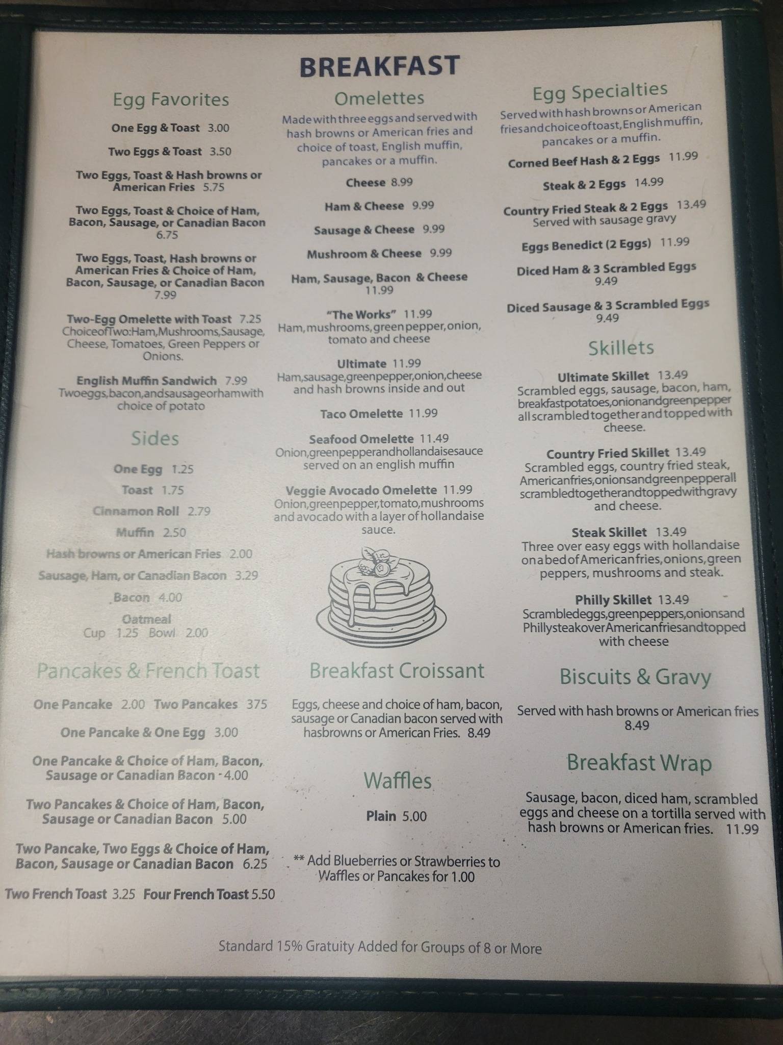 Menu at Blue Collar Cafe, Eyota
