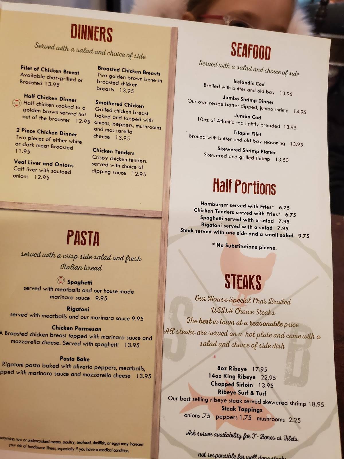 Menu at Say-Boy Restaurant, Fairmont