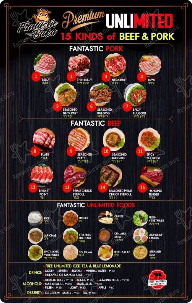 Menu at Fantastic Baka SM North Towers restaurant, Quezon City, MU 111 ...