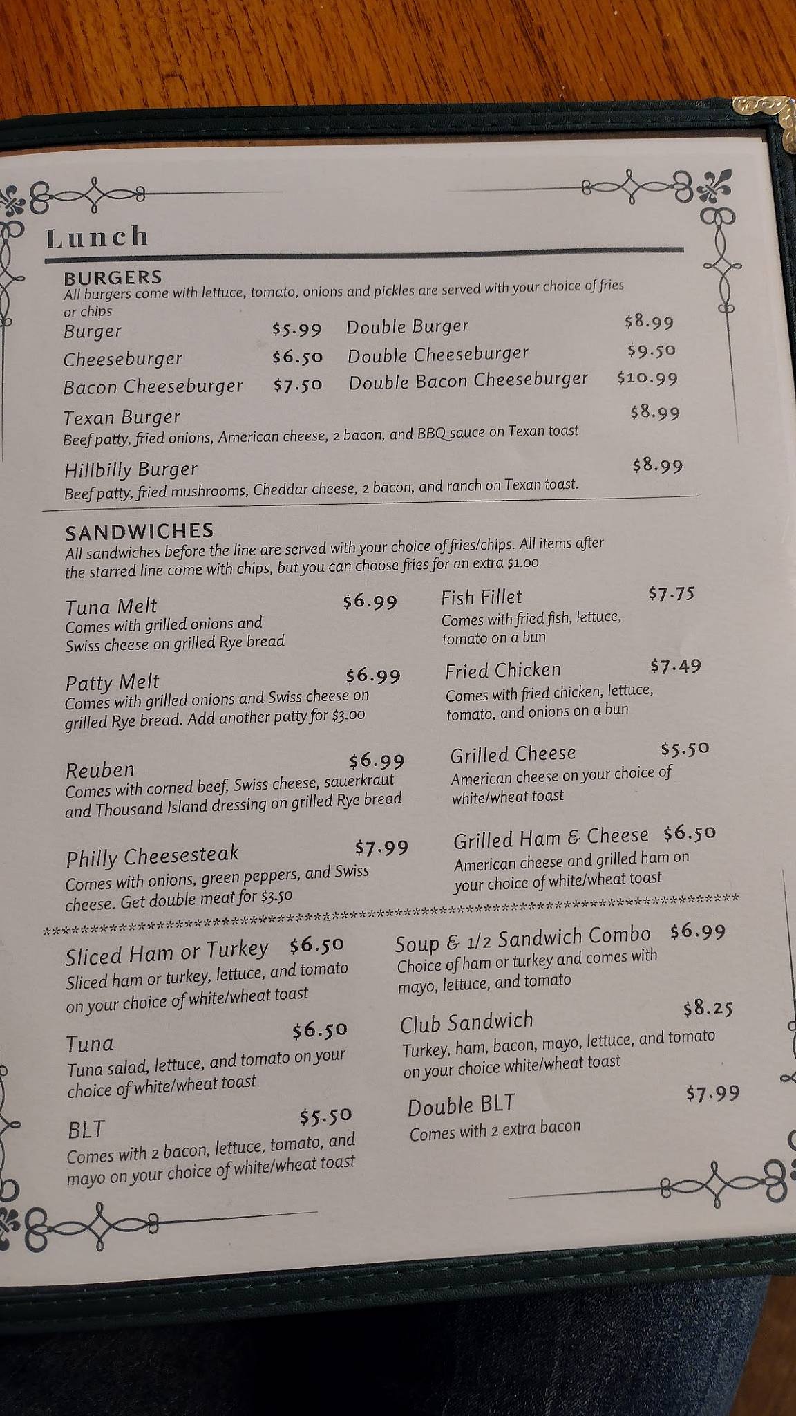 Menu at Farmhouse Restaurant, Belleview