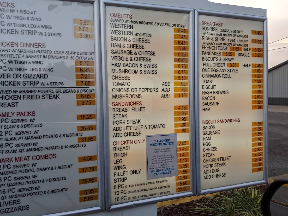 Menu at Jay's Krispy Fried Chicken fast food, Sikeston