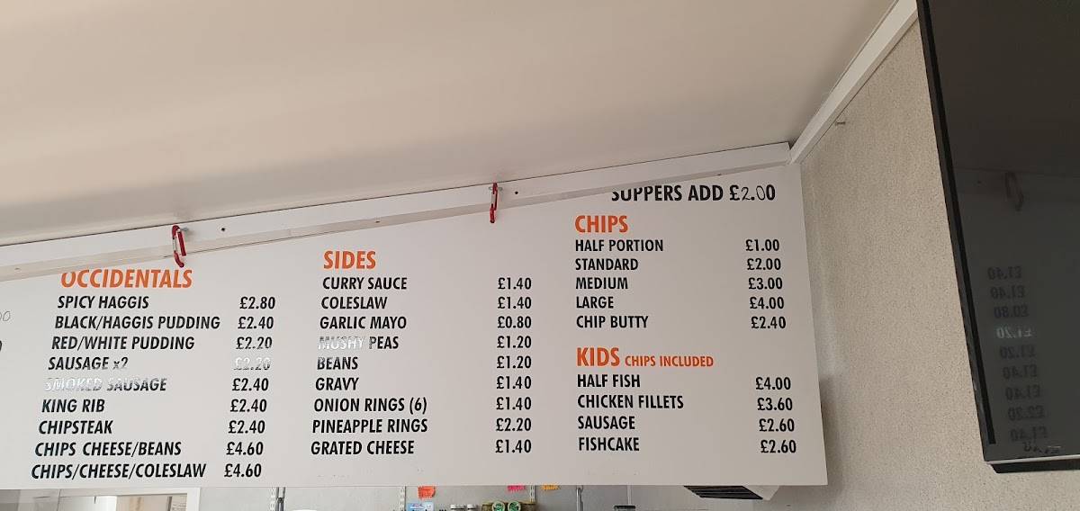 Menu at New Elgin Chip Shop fast food, Elgin