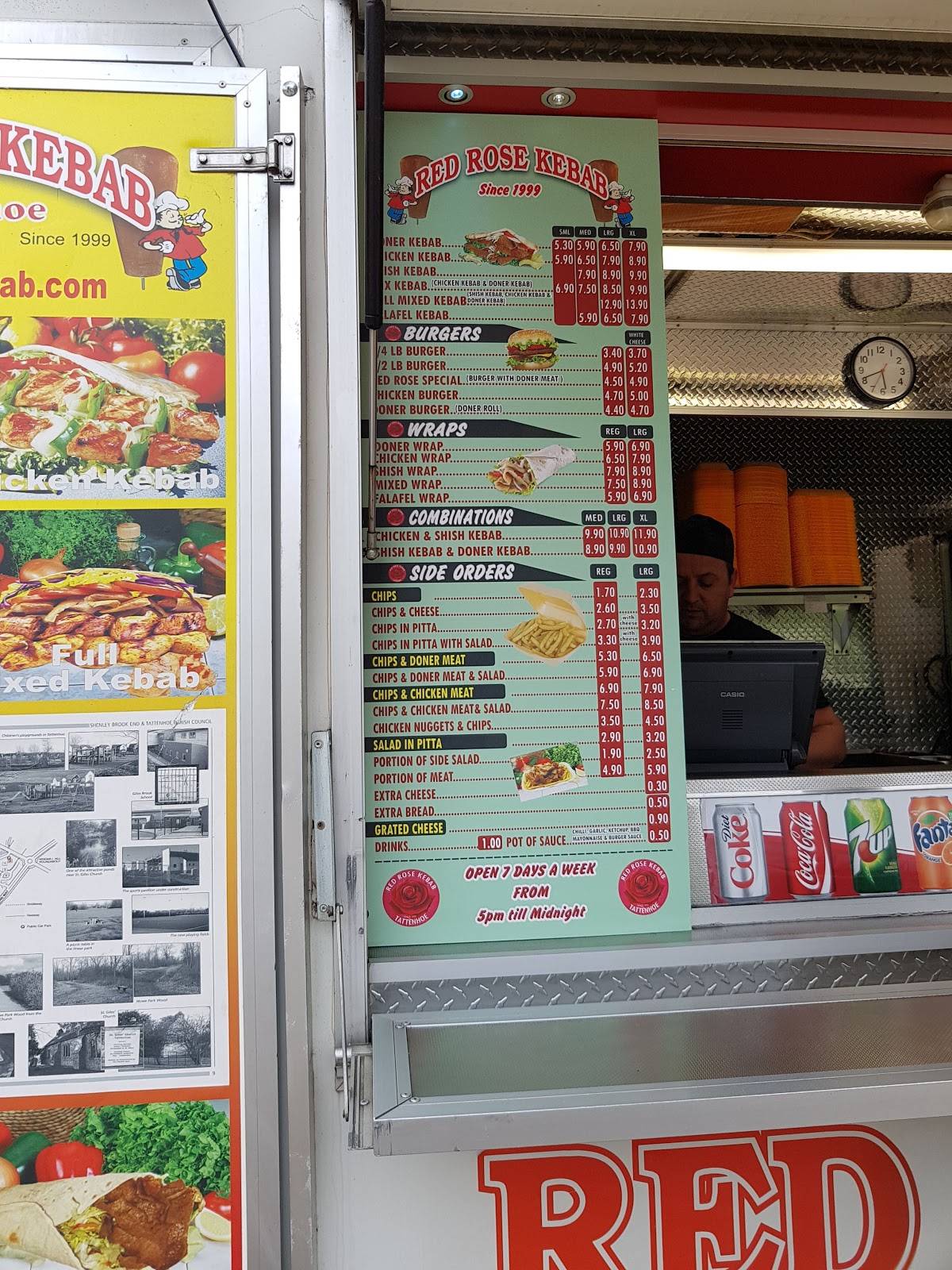 Menu at Red Rose Kebab fast food, Milton Keynes
