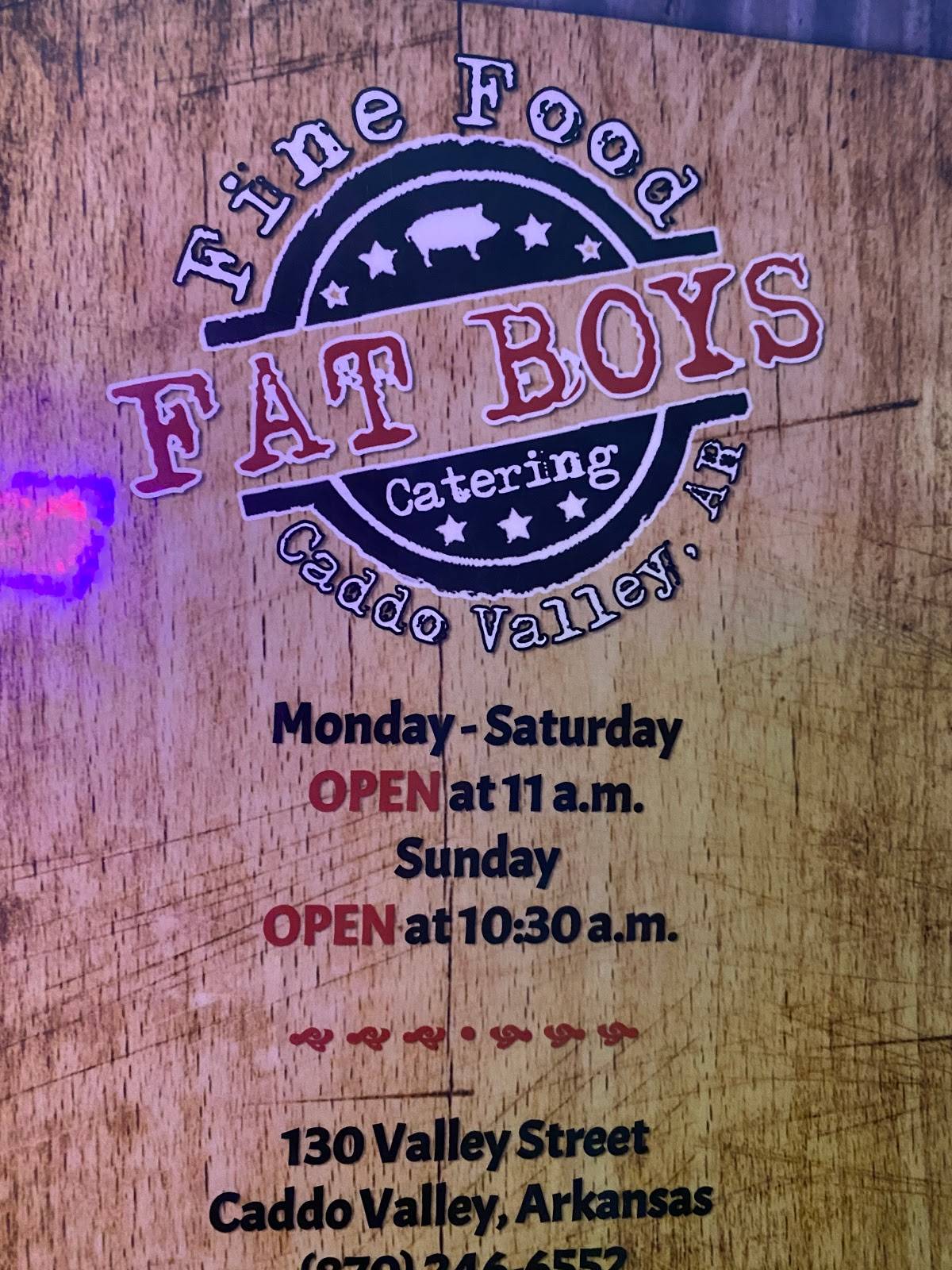 Menu at Fat Boys BBQ, Caddo Valley
