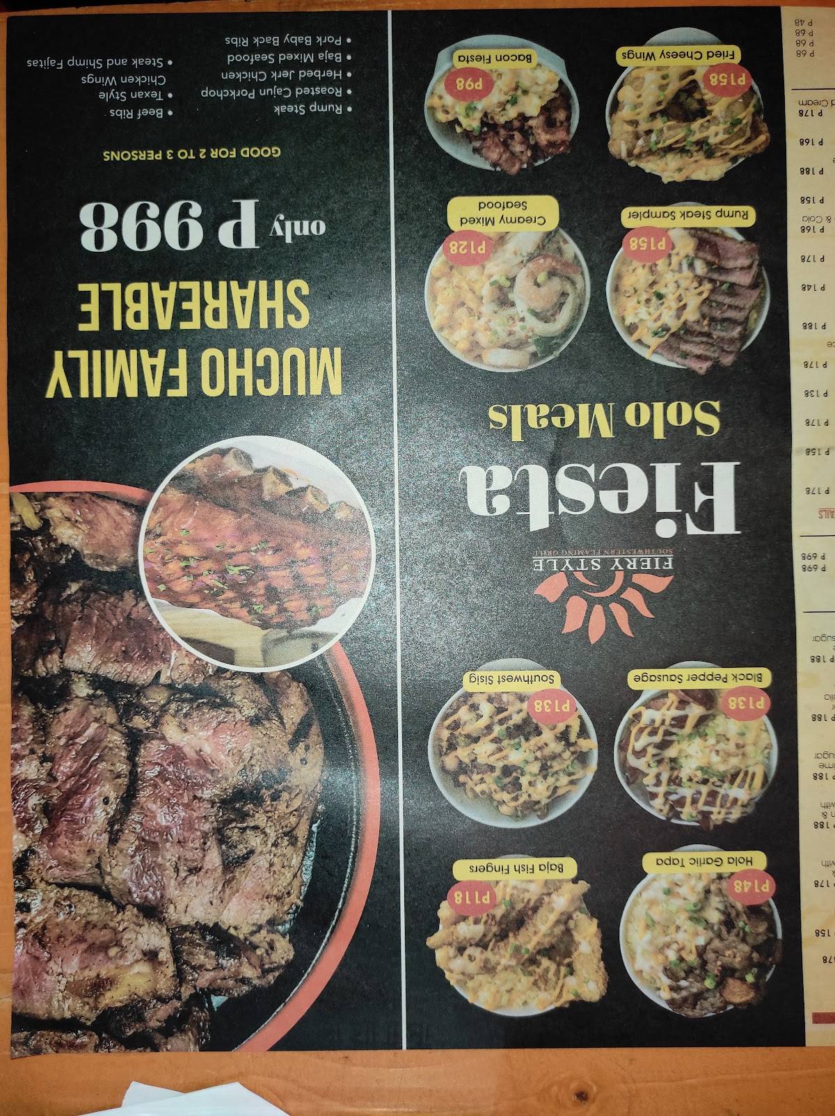 Menu at Fiery Style Southwestern Flaming Grill restaurant, Muntinlupa ...