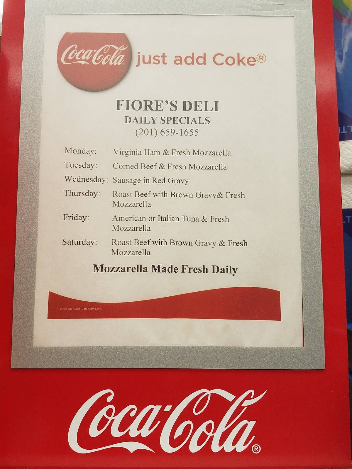 Menu at Fiore's House of Quality restaurant, Hoboken