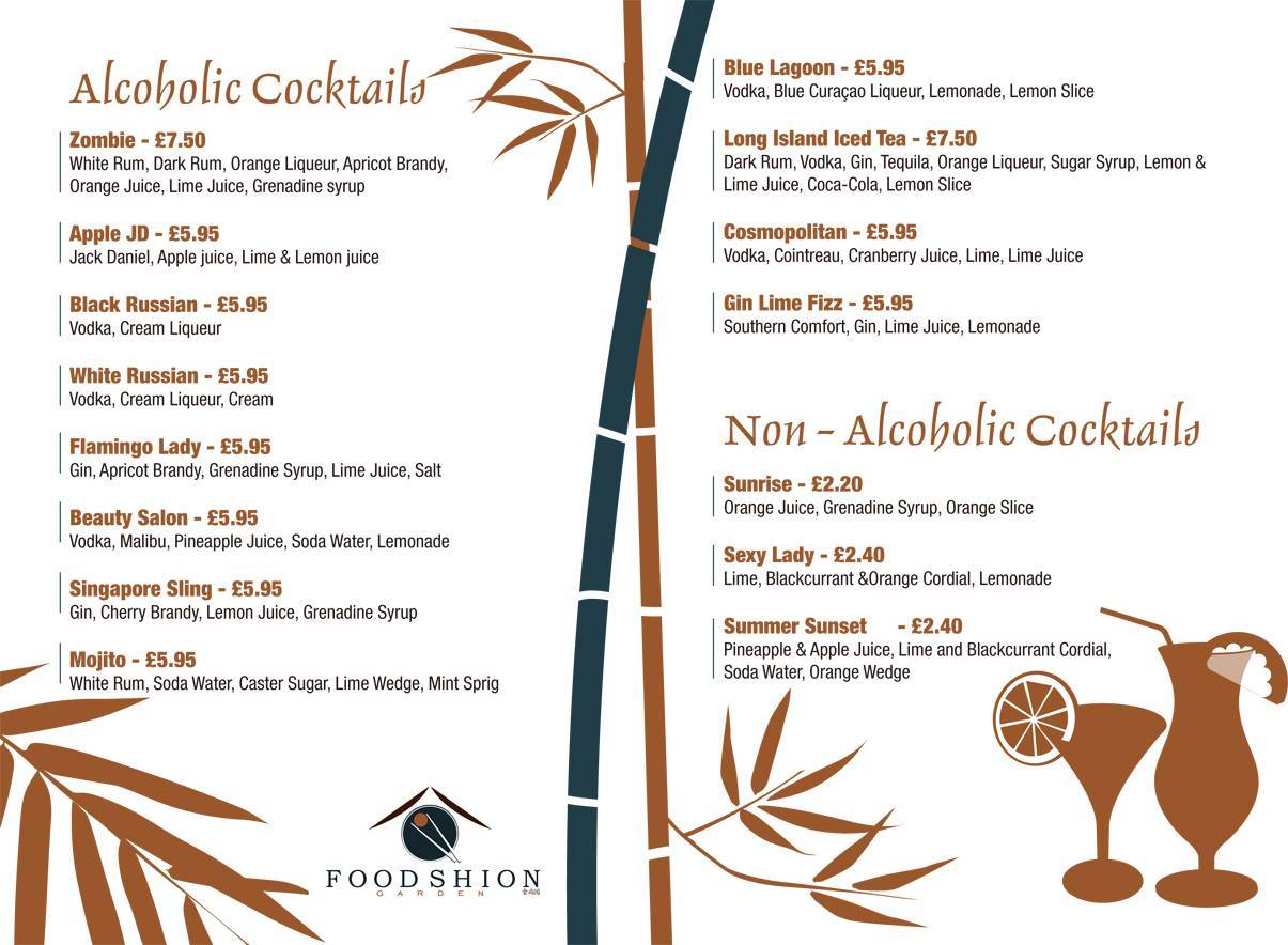 Menu at Foodshion Garden Chinese & Thai Restaurant Takeaway, Market Drayton