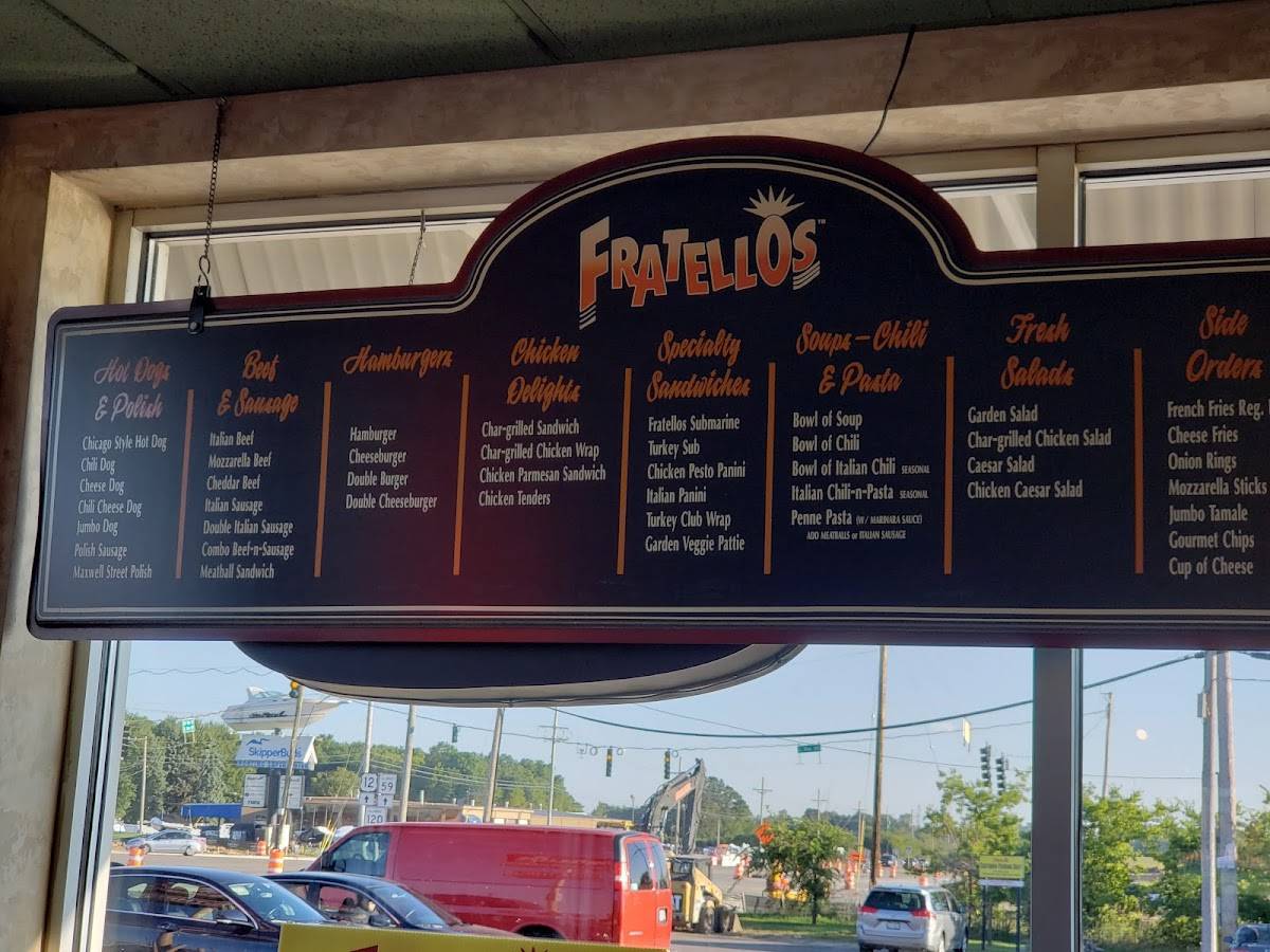 Menu at Fratellos Hot Dogs fast food, Volo, N US Hwy 12