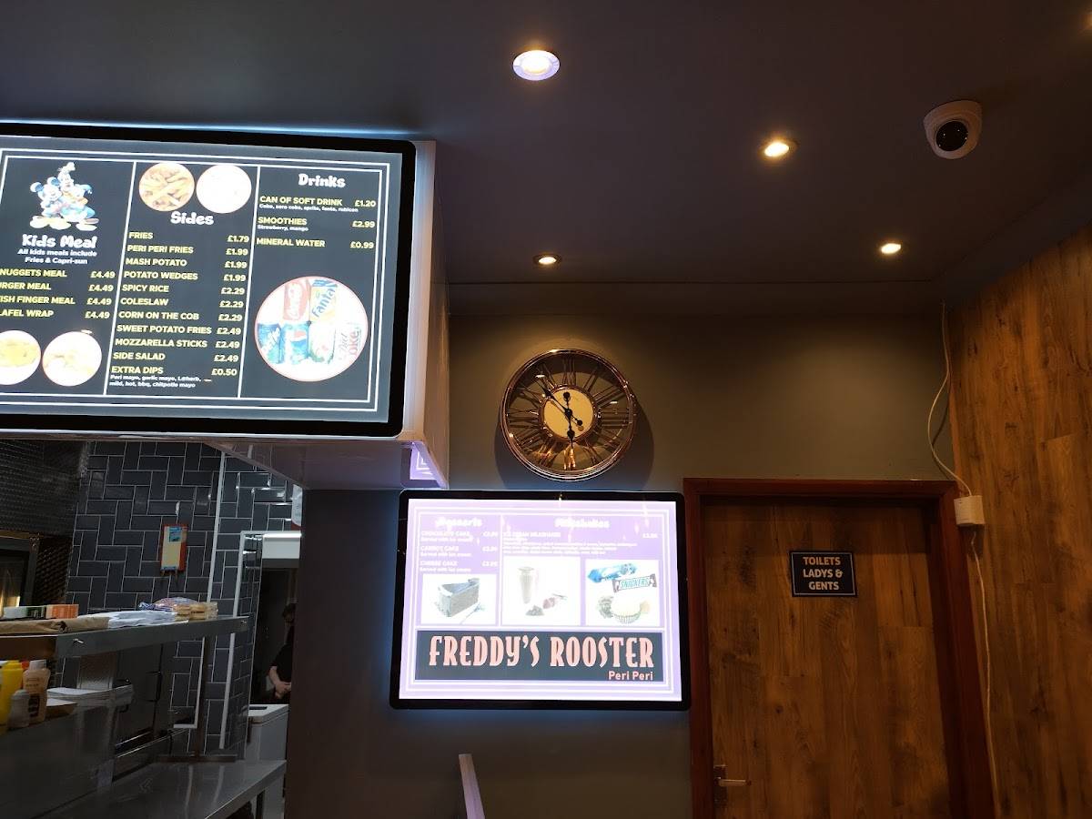 Menu at Freddy’s Rooster Peri Peri restaurant, London