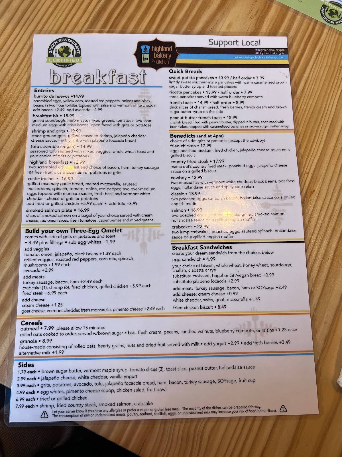 Menu at Friends Table Restaurant & Bar, Peachtree City